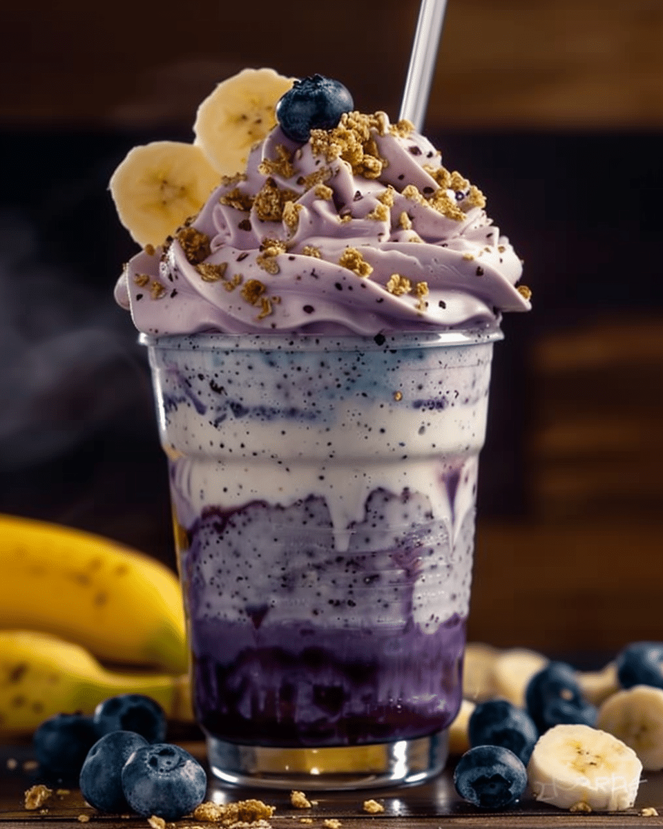Banana Blueberry Whip Frappuccinos - Cooking With Blog