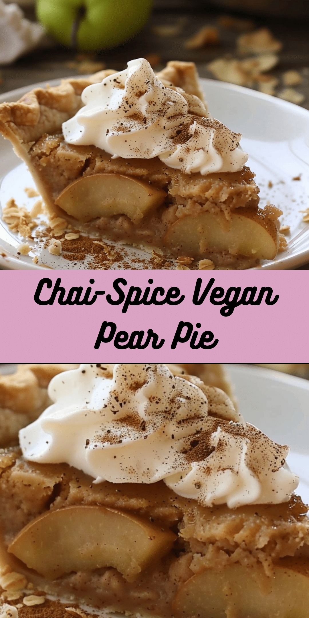 Chai-Spice Vegan Pear Pie - Cooking With Blog