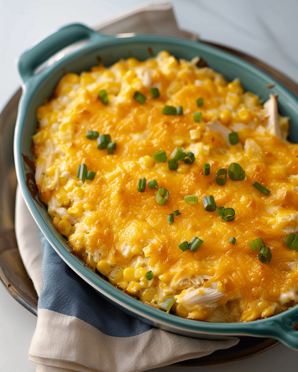 Cheesy Chicken and Corn Casserole - Cooking With Blog