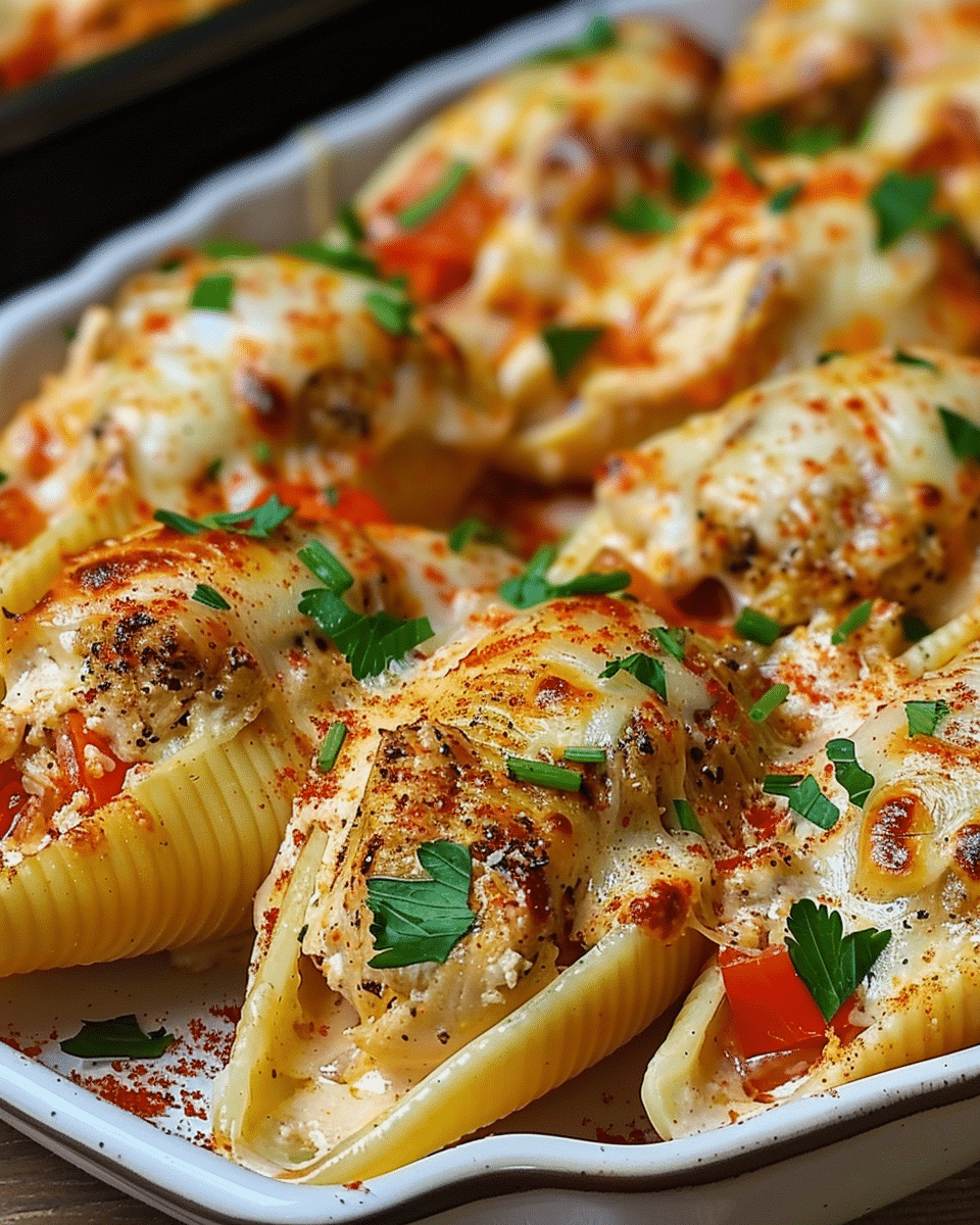 Creamy Cajun Chicken Stuffed Shells - Cooking With Blog