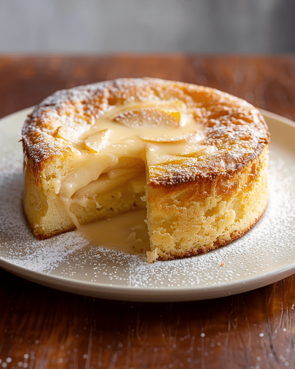 French Apple Cake with Maple Ginger Custard Sauce - Cooking With Blog