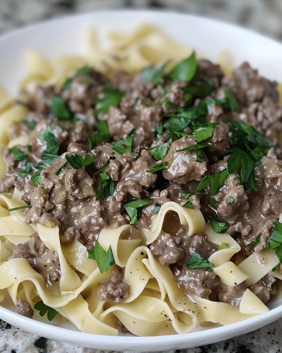 Ground Beef Stroganoff (Easy, Healthy, High Protein) - Cooking With Blog