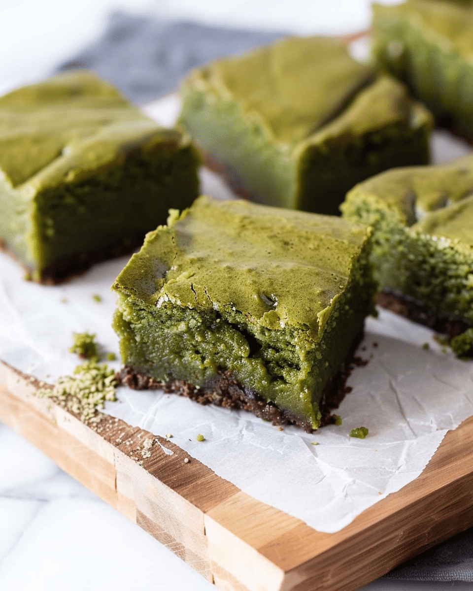 Matcha Mochi Brownies with Matcha Ganache - Cooking With Blog
