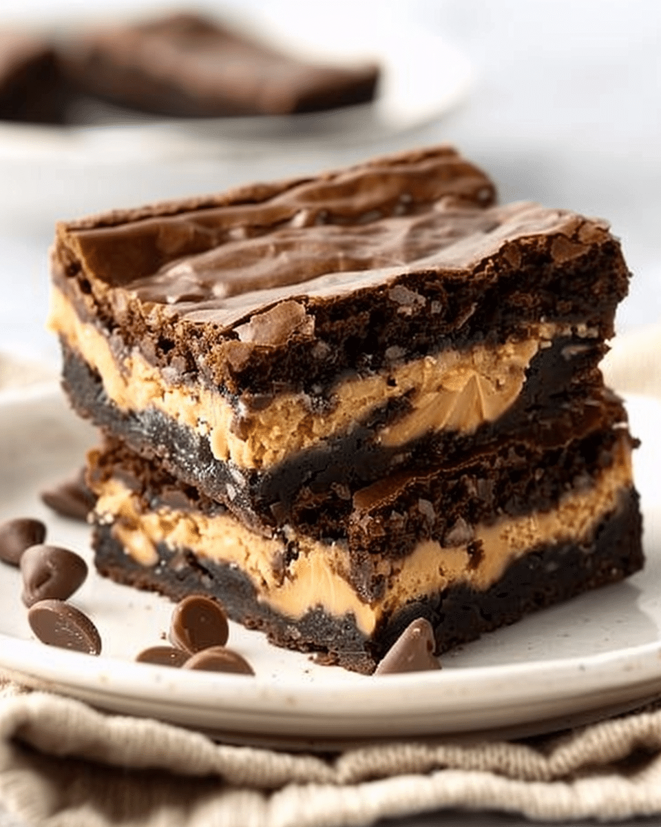 Peanut Butter Brownies - Cooking With Blog