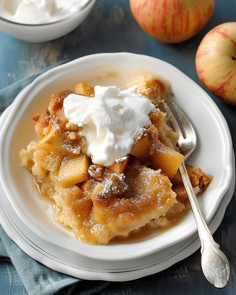 Slow Cooker Apple Pudding Cake - Cooking With Blog