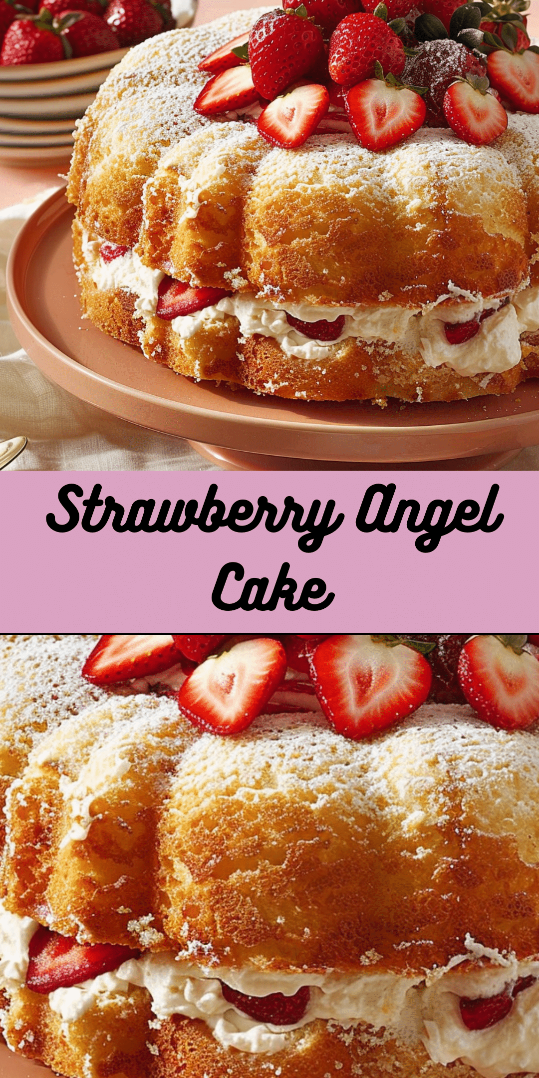 Strawberry Angel Cake - Cooking With Blog