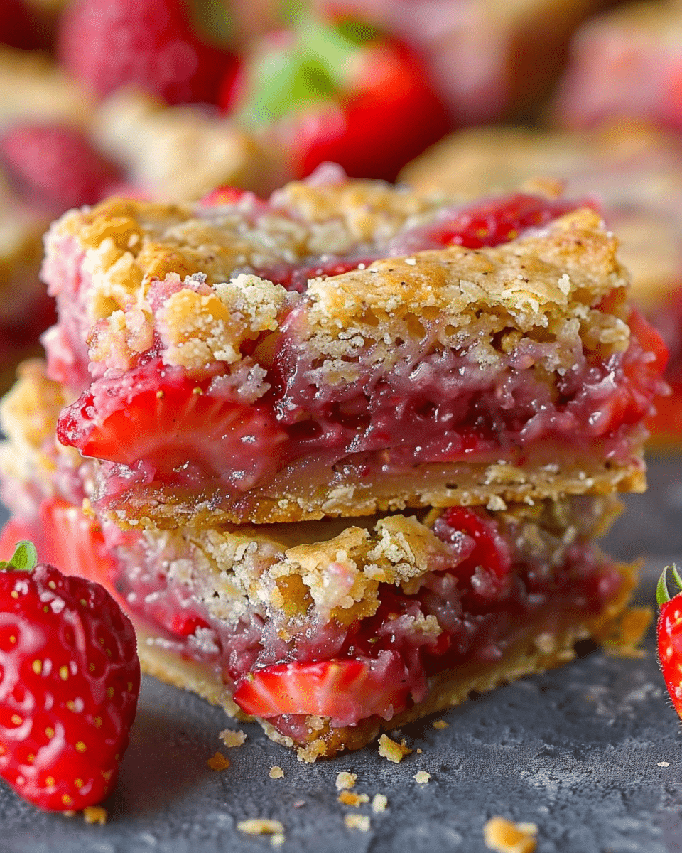Strawberry Rhubarb Cookie Bars - Cooking With Blog