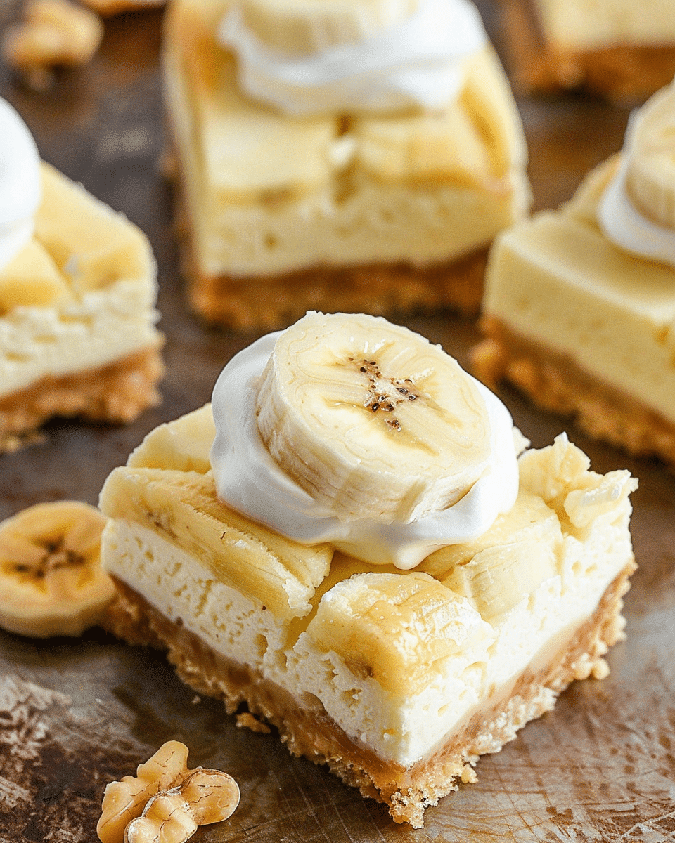 Banana Pudding Cheesecake Squares - Cooking With Blog