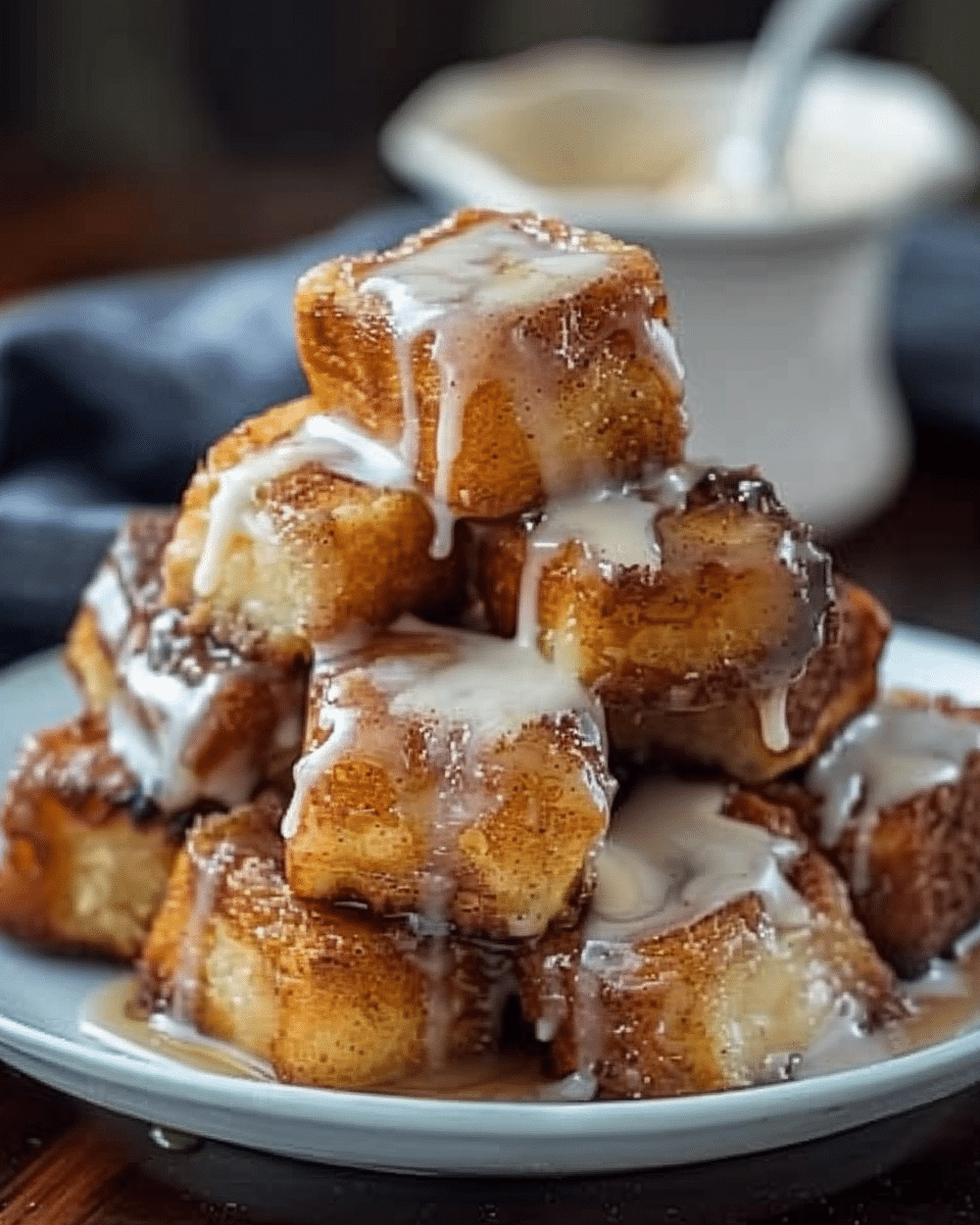 Cinnamon Roll French Toast Bites - Cooking With Blog