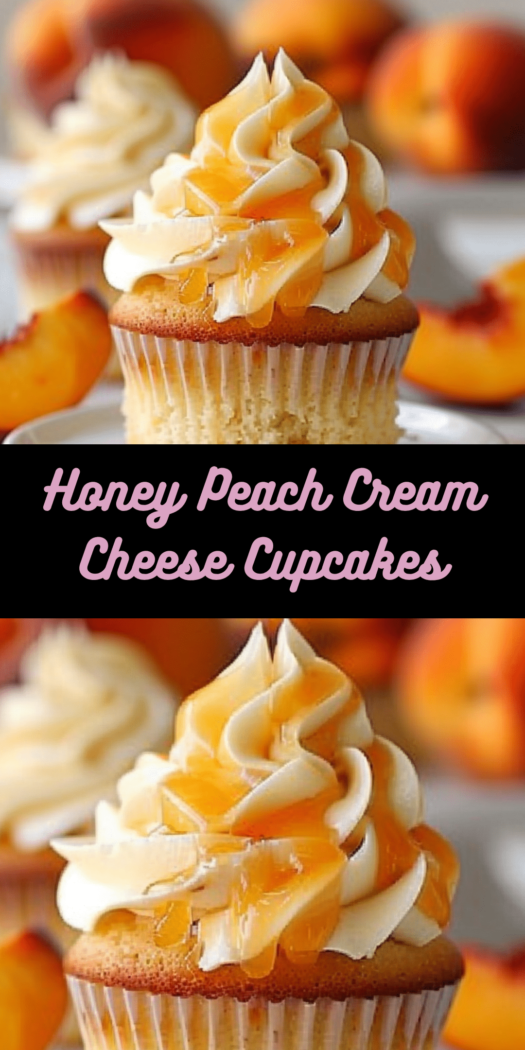 Summer Honey Peach Cream Cheese Cupcakes - Cooking With Blog