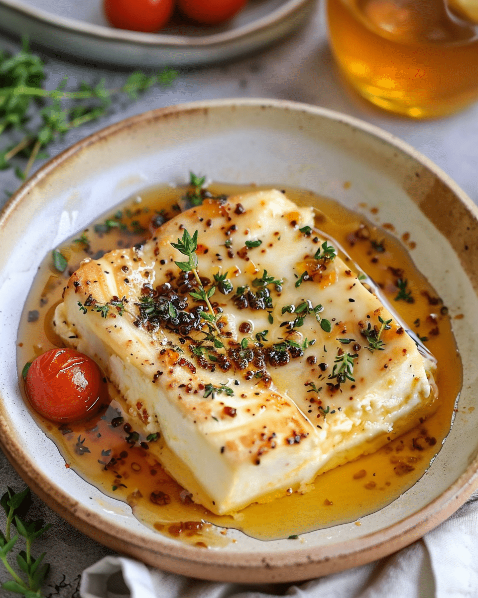 Hot Honey Baked Feta - Cooking With Blog
