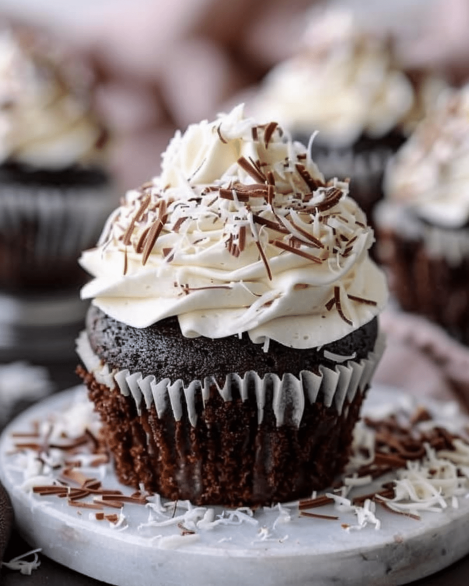 Lamington Cupcakes with Whipped Vanilla Buttercream - Cooking With Blog