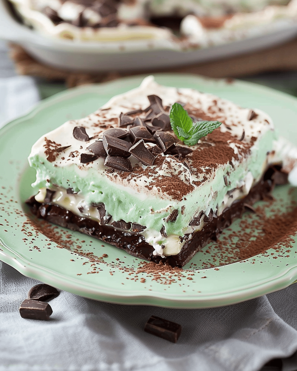 Mint Chocolate Lasagna - Cooking With Blog