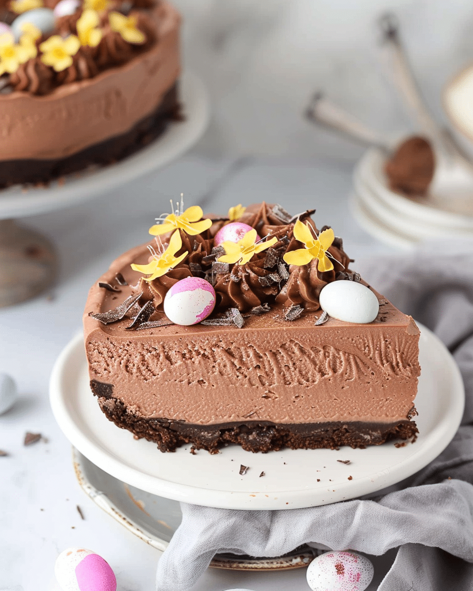 No-Bake Mini Egg Chocolate Cheesecake - Cooking With Blog