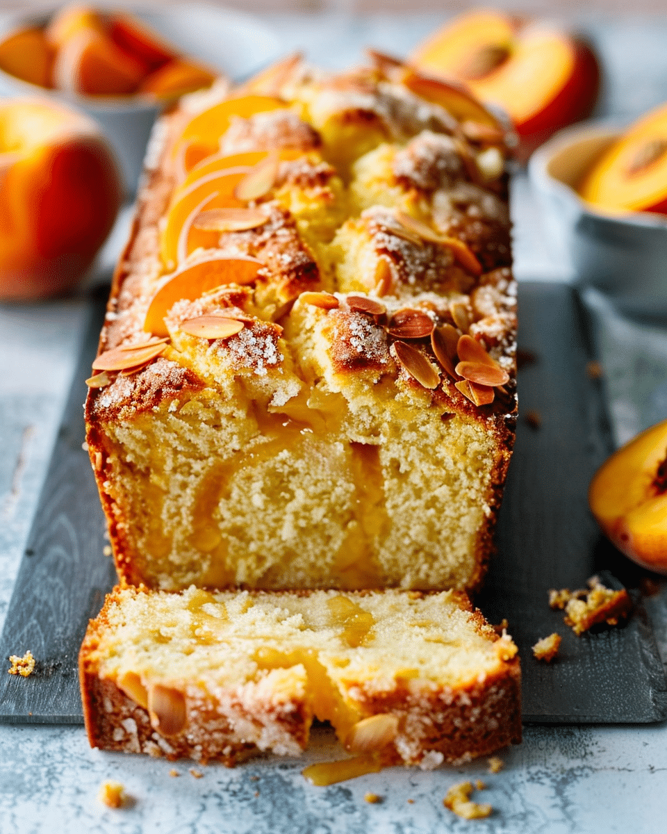 Peach Loaf Cake - Cooking With Blog