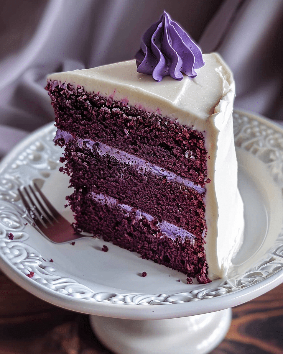 Purple Velvet Cake with Cream Cheese Frosting - Cooking With Blog