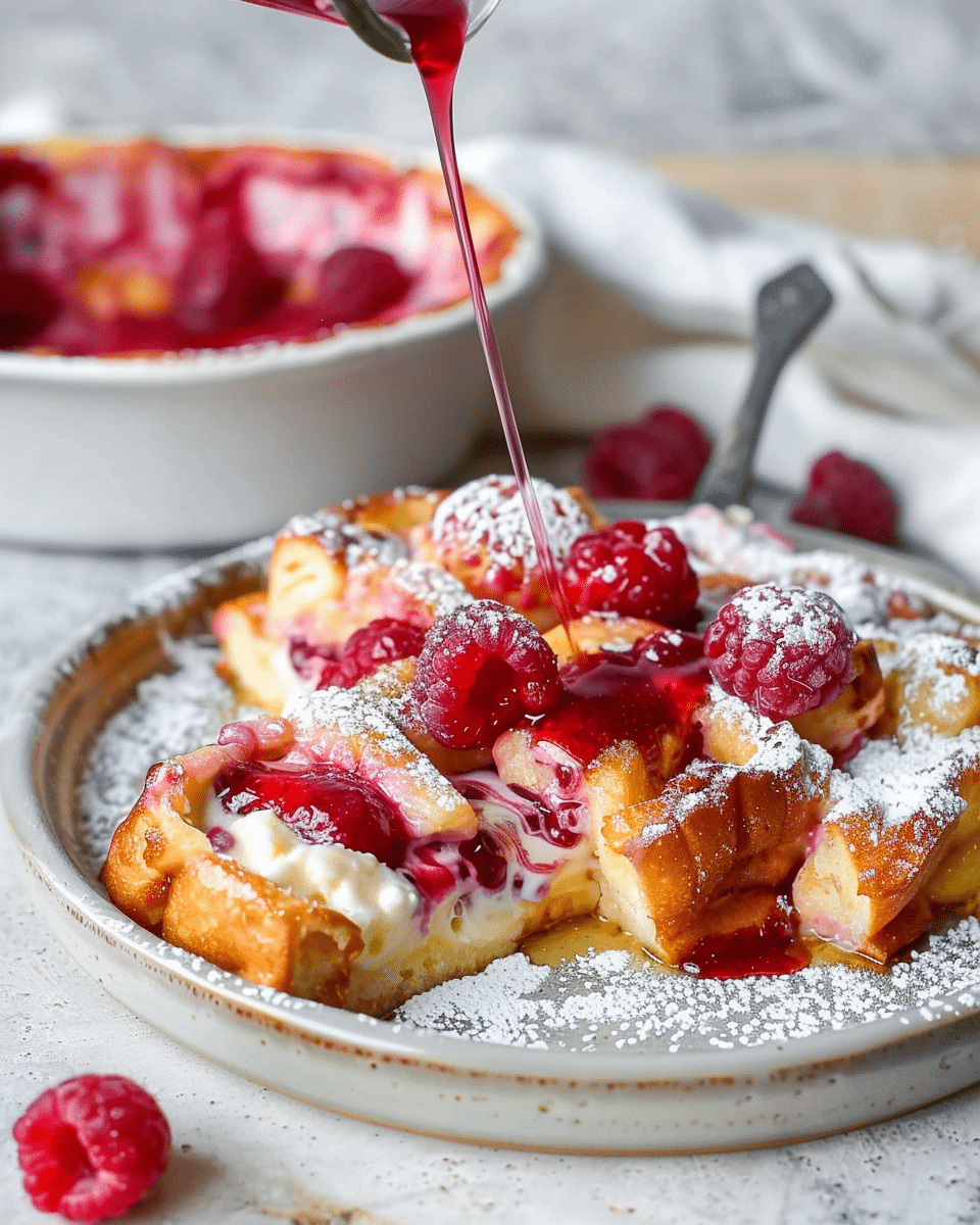 Raspberry Cheesecake French Toast Casserole - Cooking With Blog