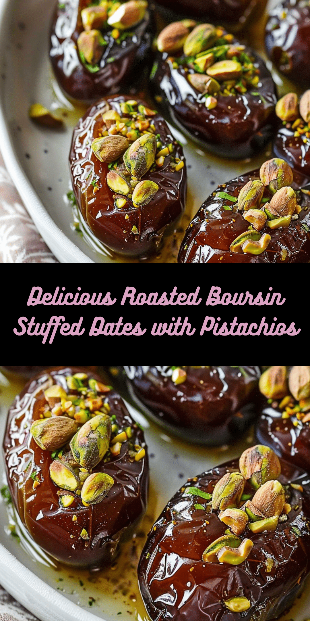 Delicious Roasted Boursin Stuffed Dates with Pistachios - Cooking With Blog