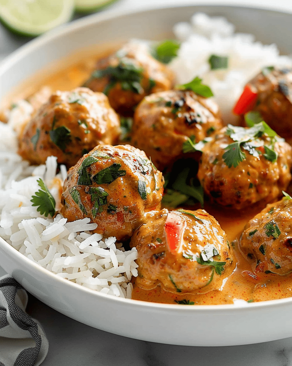 Easy Homemade Thai Coconut Curry Meatballs - Cooking With Blog