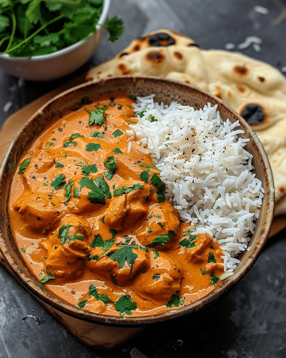 Epic Butter Chicken Bowl with Steamed Rice & Naan - Cooking With Blog