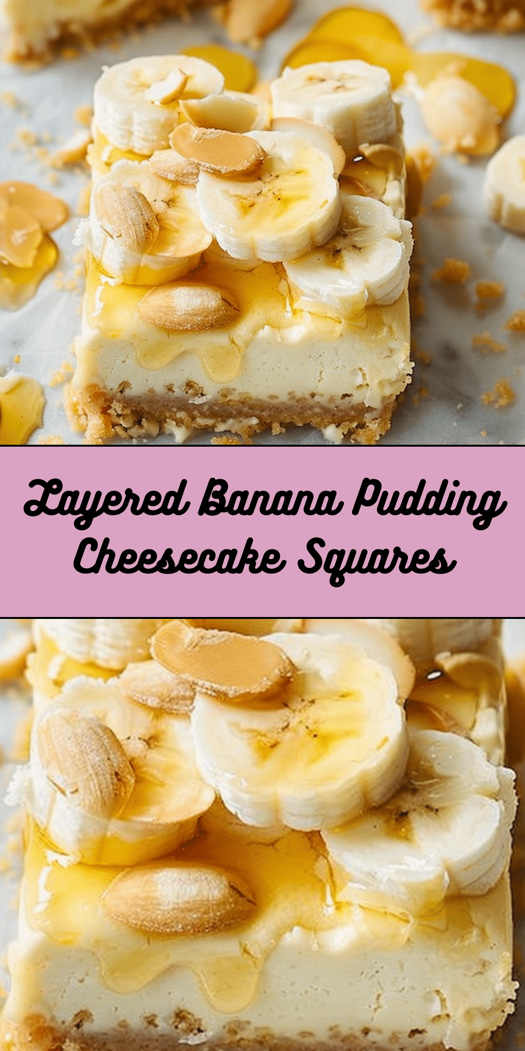 Layered Banana Pudding Cheesecake Squares - Cooking With Blog