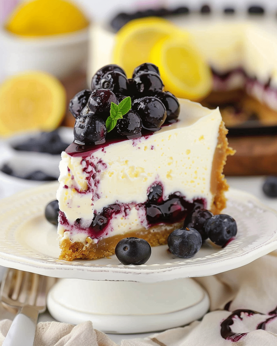 Lemon Blueberry Cheesecake - Cooking With Blog