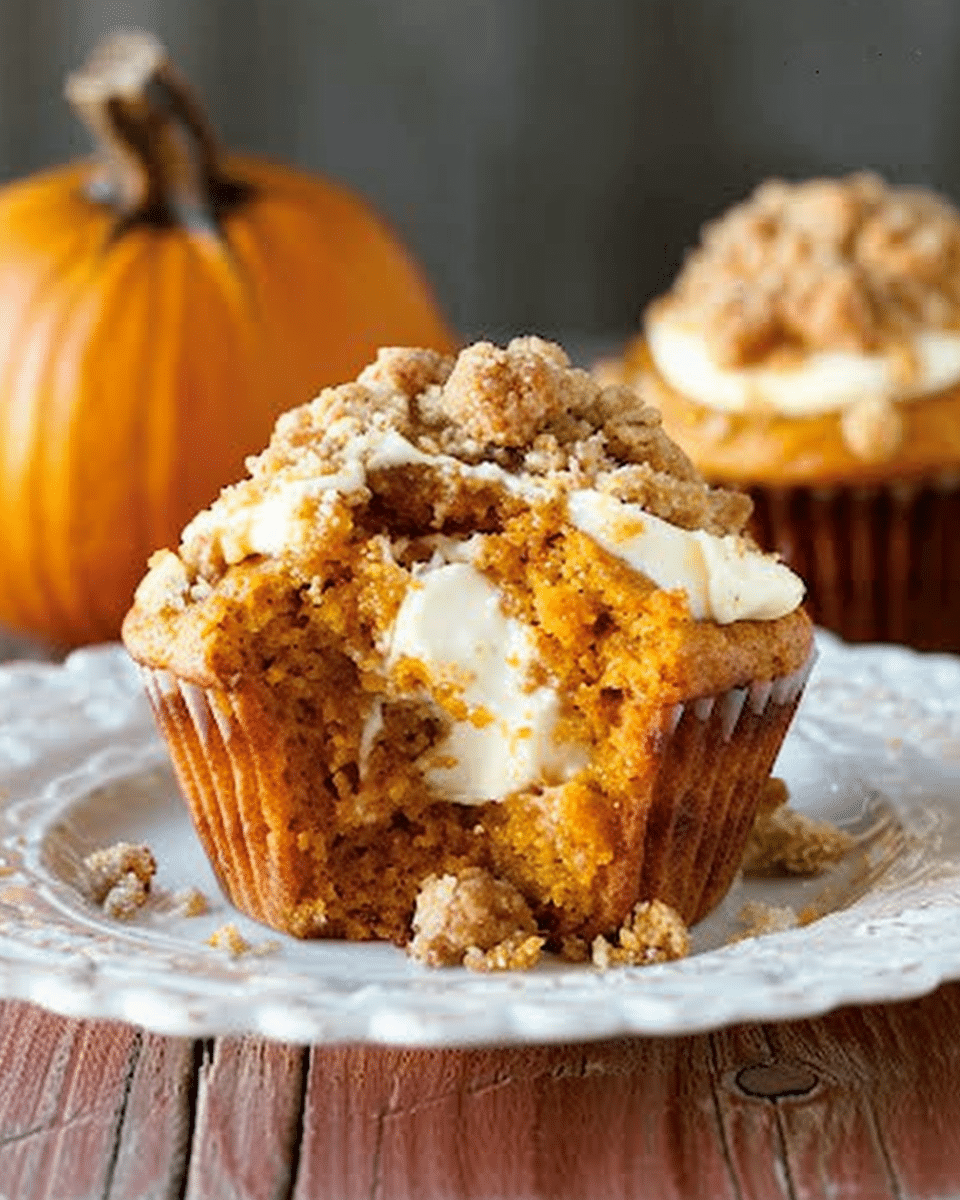 Pumpkin Streusel Muffins with Cream Cheese Filling - Cooking With Blog