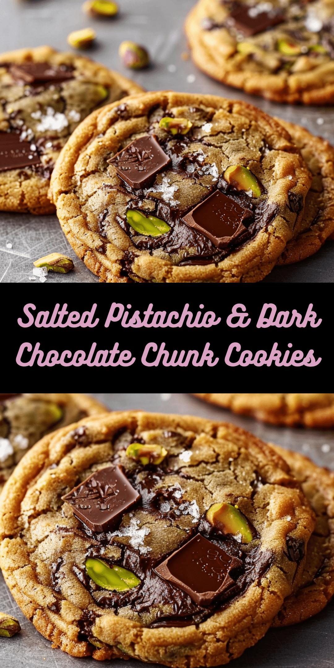 Salted Pistachio & Dark Chocolate Chunk Cookies - Cooking With Blog