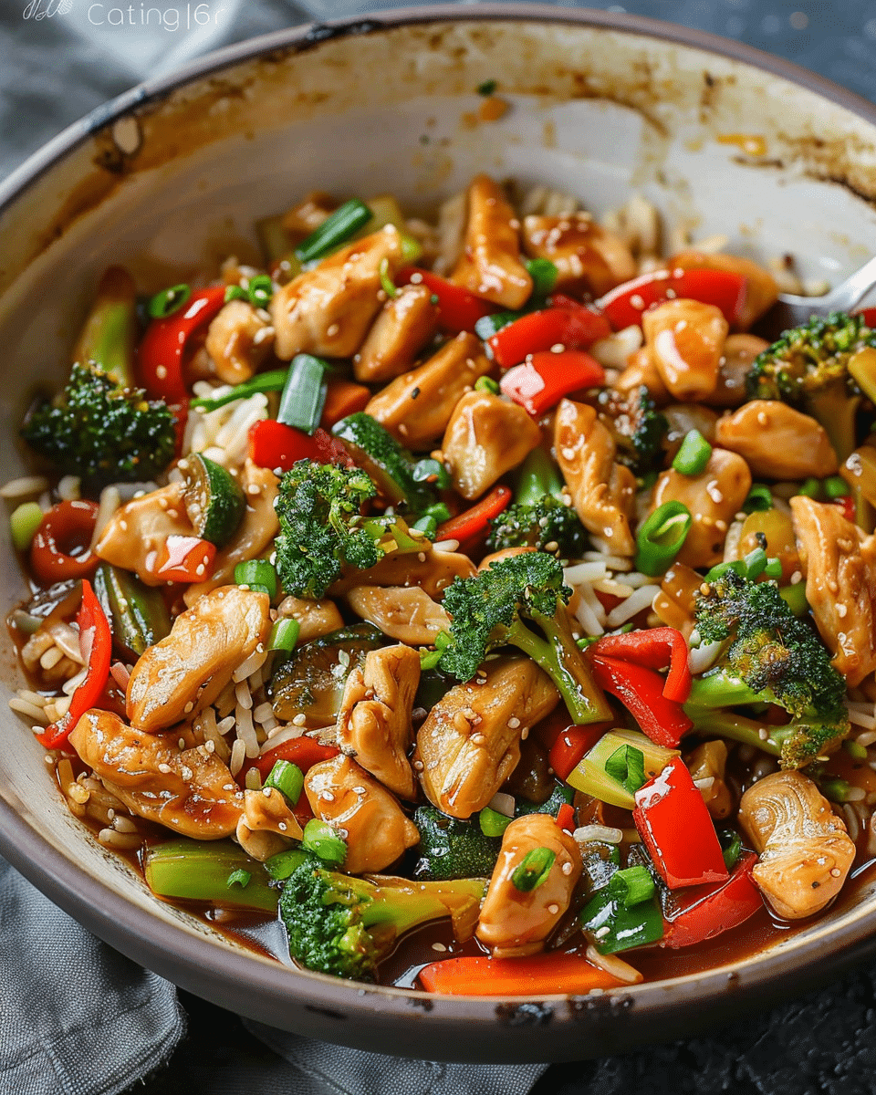 Savory Chicken & Veggie Stir-Fry with Rice - Cooking With Blog