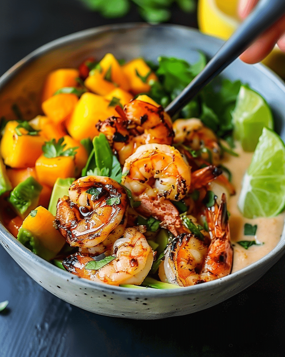 Shrimp Avocado Mango Bowls - Cooking With Blog