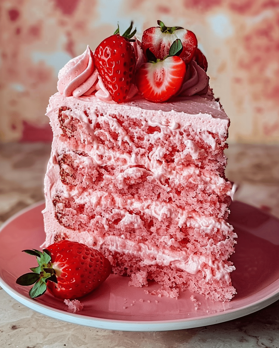 Strawberry Cake with Frosting - Cooking With Blog