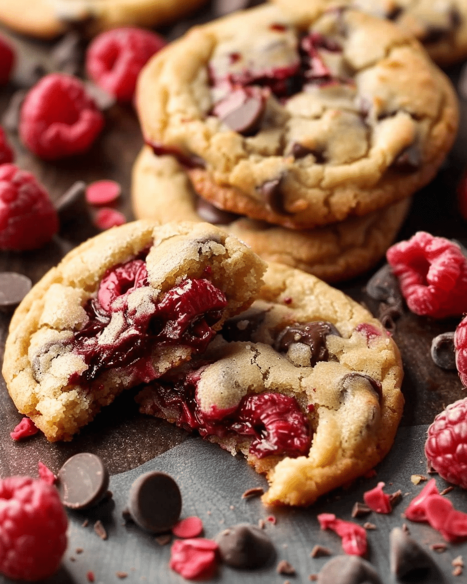 Raspberry Chocolate Chip Cookies - Cooking With Blog
