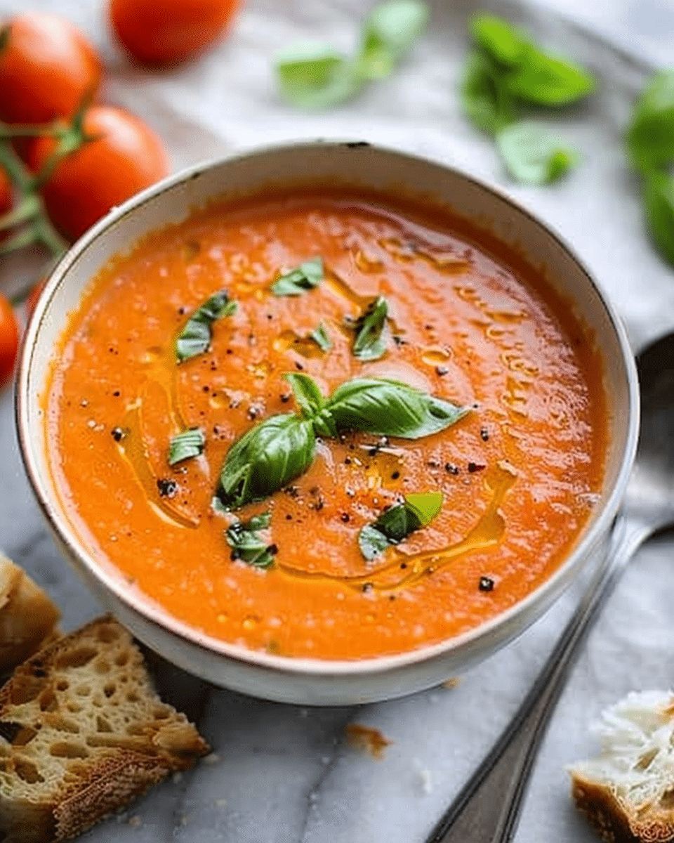 Creamy Tomato Basil Soup - Cooking With Blog