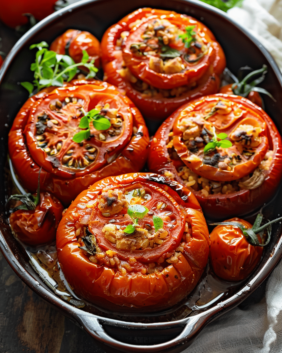 Gemista (Greek Stuffed Tomatoes and Peppers) - Cooking With Blog