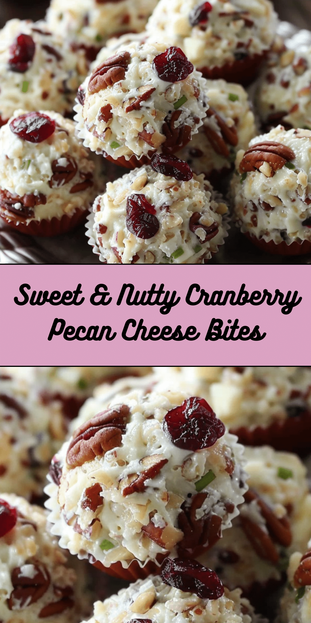 Sweet & Nutty Cranberry Pecan Cheese Bites - Cooking With Blog