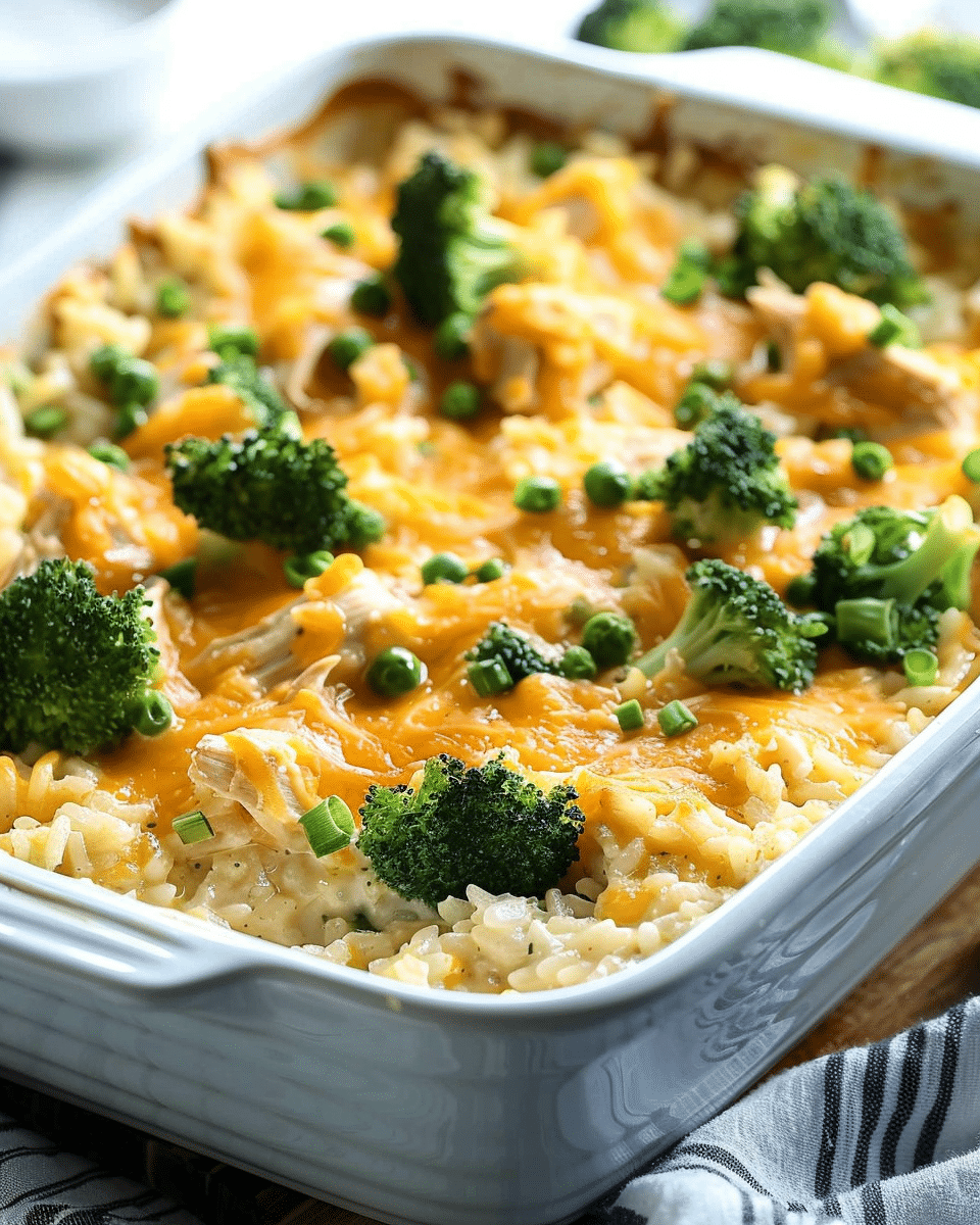 Cheesy Chicken Broccoli Rice Casserole - Cooking With Blog