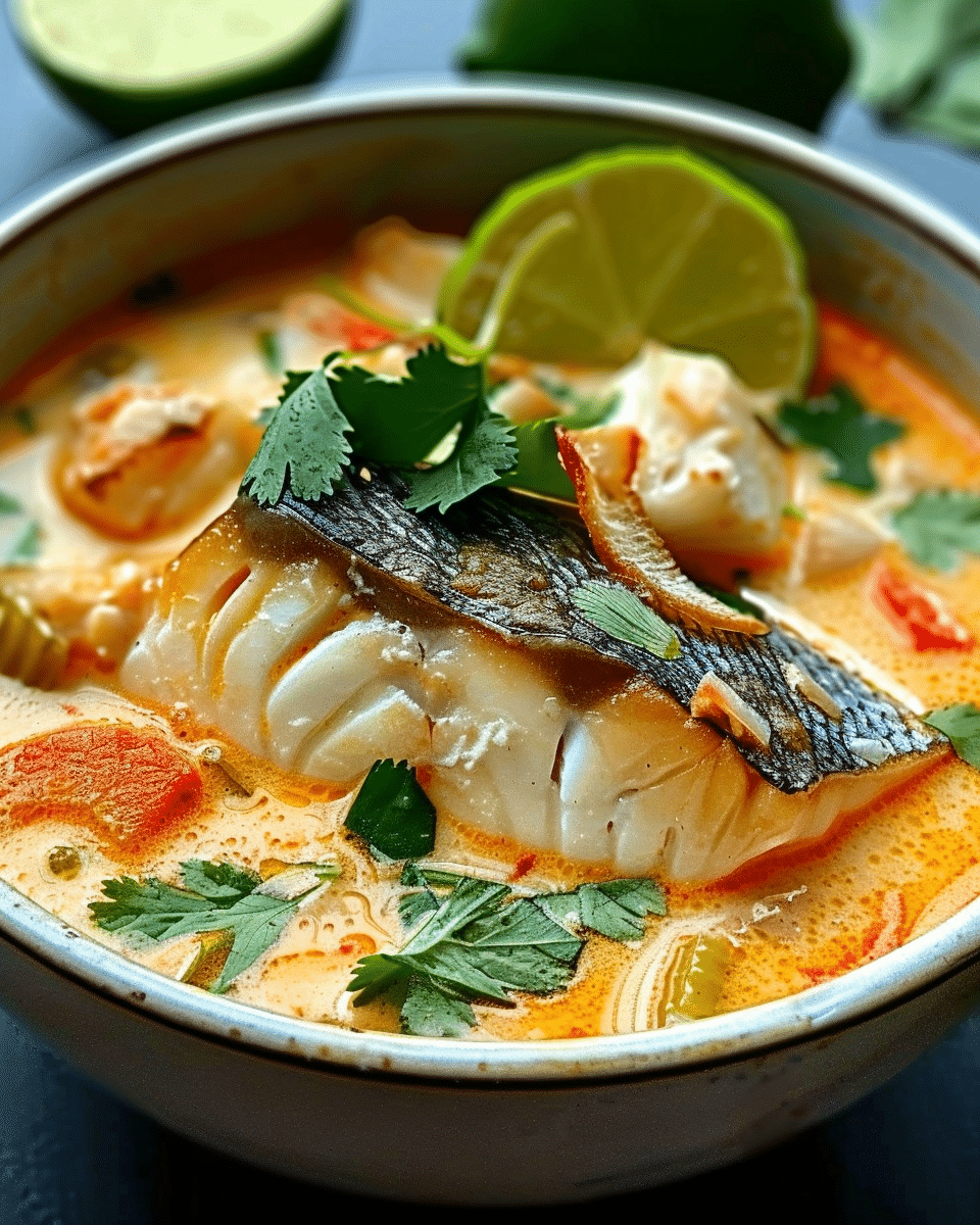 Creamy Coconut Lime Fish Soup with Fragrant Spices - Cooking With Blog