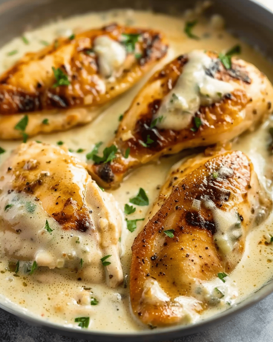 Easy Creamy Garlic Chicken - Cooking With Blog