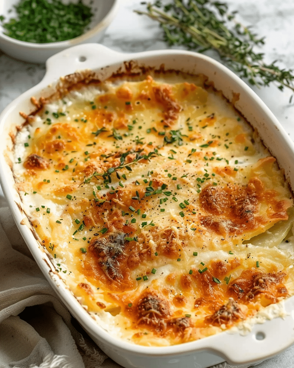 Roasted Garlic Potatoes Au Gratin - Cooking With Blog