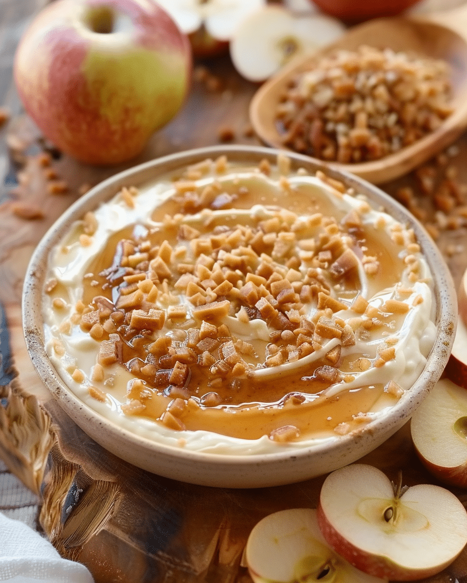 Apple Toffee Cream Cheese Dip - Cooking With Blog