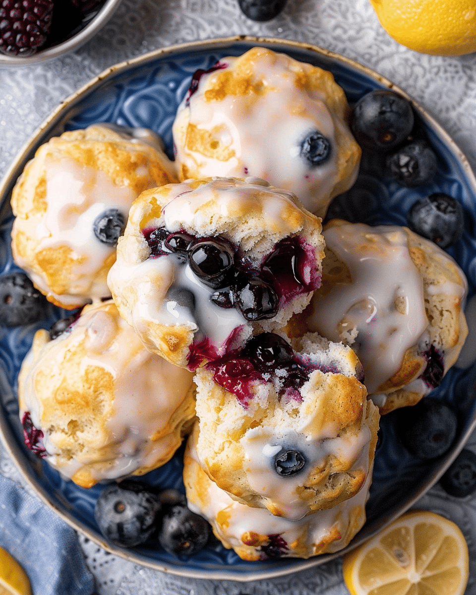 Blueberry Lemon‑Glazed Biscuits - Cooking With Blog