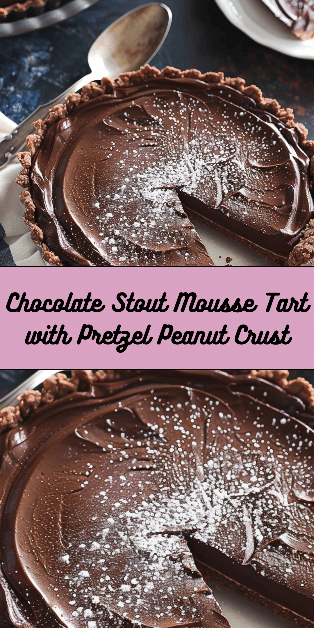 Chocolate Stout Mousse Tart with Pretzel Peanut Crust - Cooking With Blog