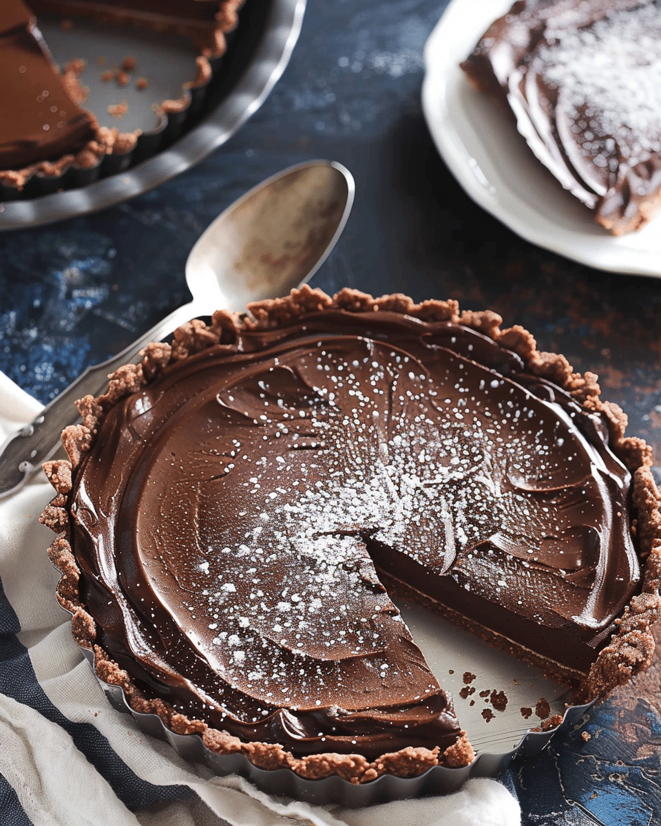 Chocolate Stout Mousse Tart with Pretzel Peanut Crust - Cooking With Blog