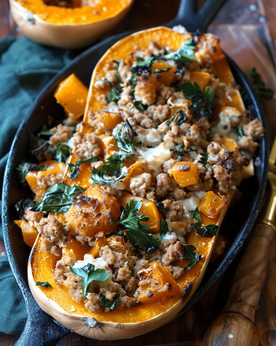 Healthy Roasted Butternut Squash with Ground Turkey - Cooking With Blog