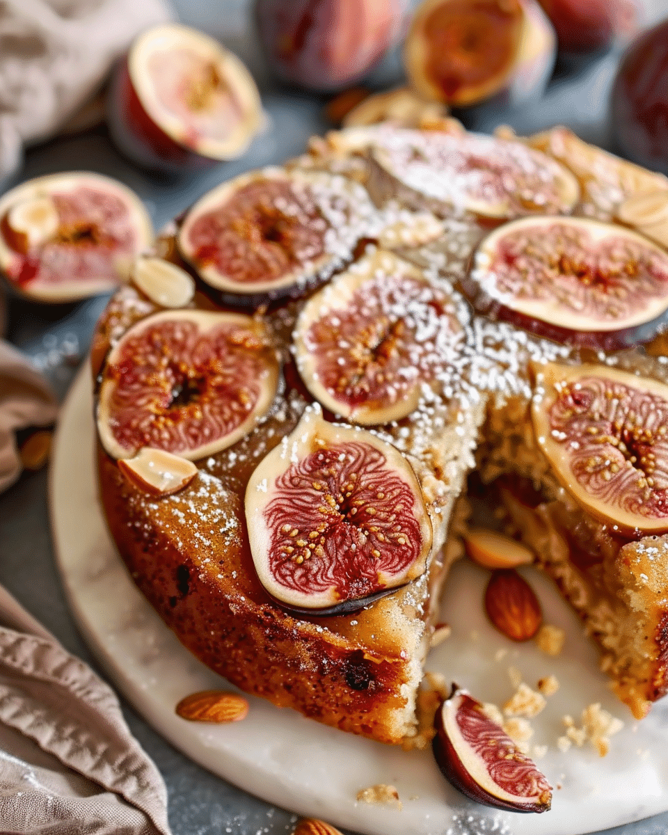 Upside-Down Almond Fig Cake - Cooking With Blog