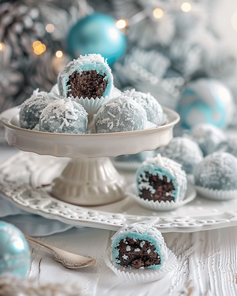 Blue Christmas Truffle Bites - Cooking With Blog