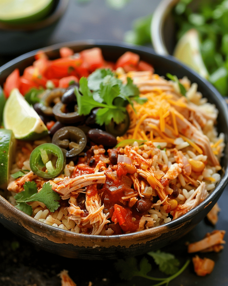 Crock Pot Chicken and Rice Burrito Bowl - Cooking With Blog