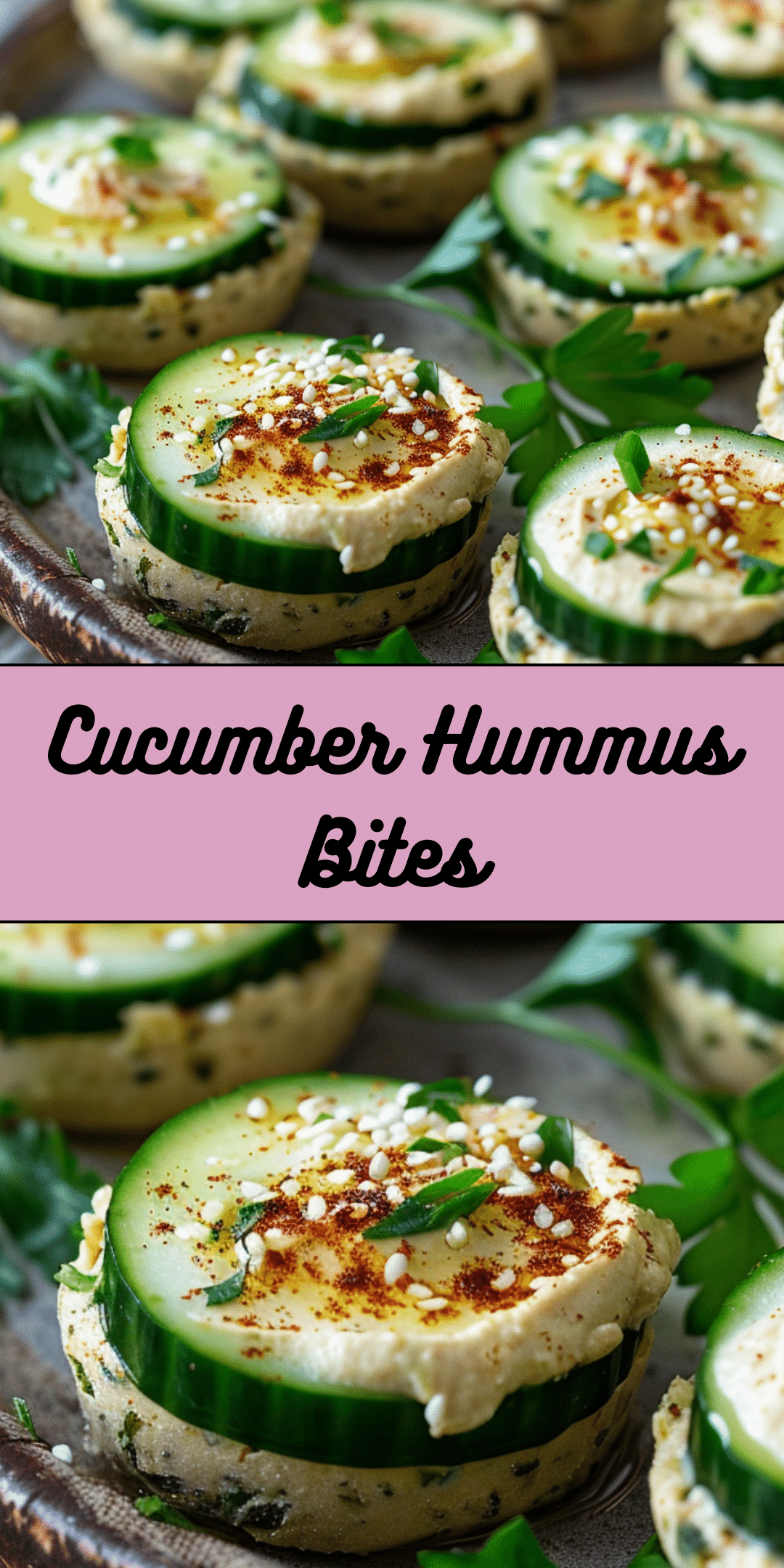 Cucumber Hummus Bites - Cooking With Blog