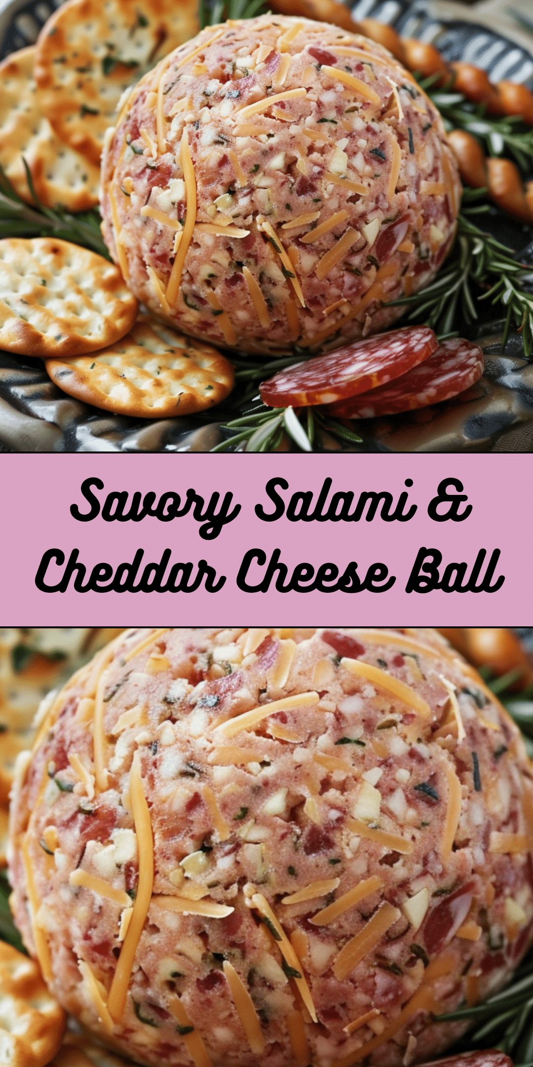 Savory Salami & Cheddar Cheese Ball - Cooking With Blog