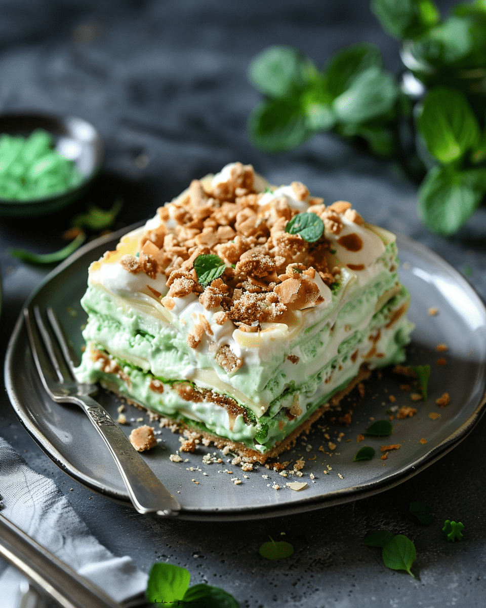Shamrock Shake Dessert Lasagna - Cooking With Blog